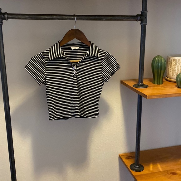 Olivia Rae | Shirts & Tops | Juniors Black And White Striped Collared ...